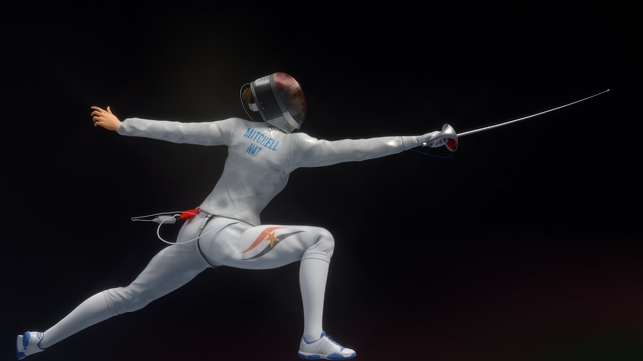 Female Fencer Sabre Animated HQ (Turbosquid) - YouTube