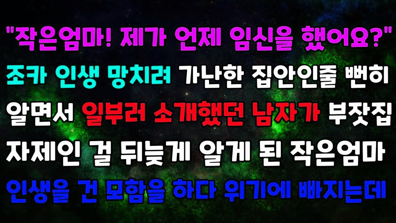 작은엄마 제가 언제 임신을 했어요 조카인생 망치려 가난한 집안인줄 뻔히 알면서 일부러 소개했던 남자가 부잣집 자제인걸 뒤늦게 알게된 작은엄마 인생을 건 모함을 하다 위기에