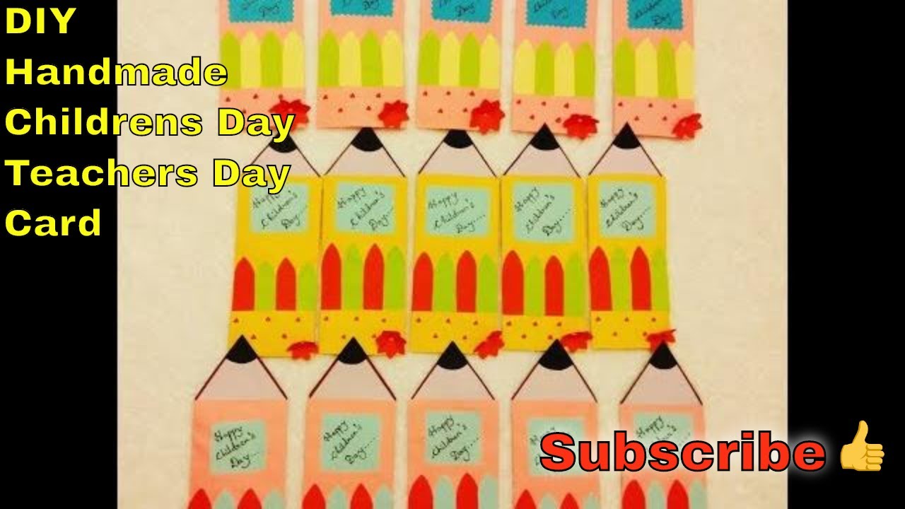 DIY | தமிழ் Handmade Pencil Children's/Teacher's Day card ideas ...
