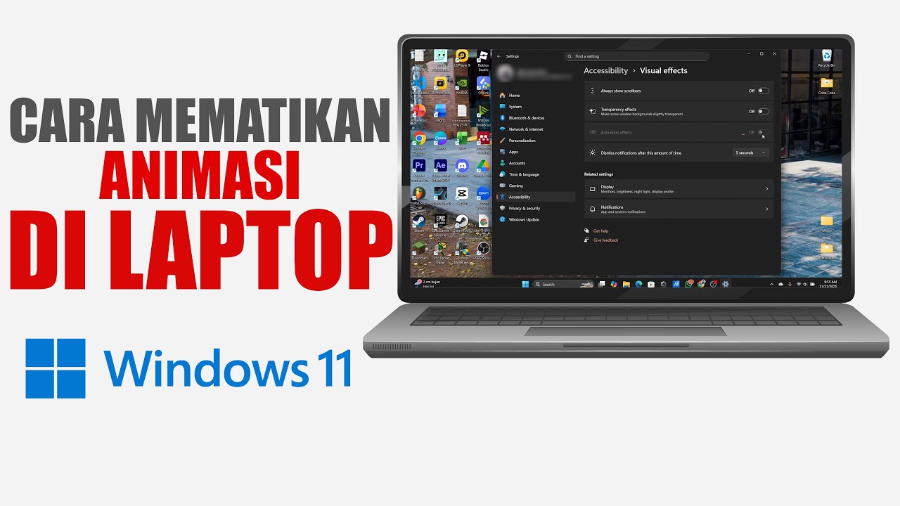 Cara Mematikan Animasi Di Laptop Windows 11 - YouTube
