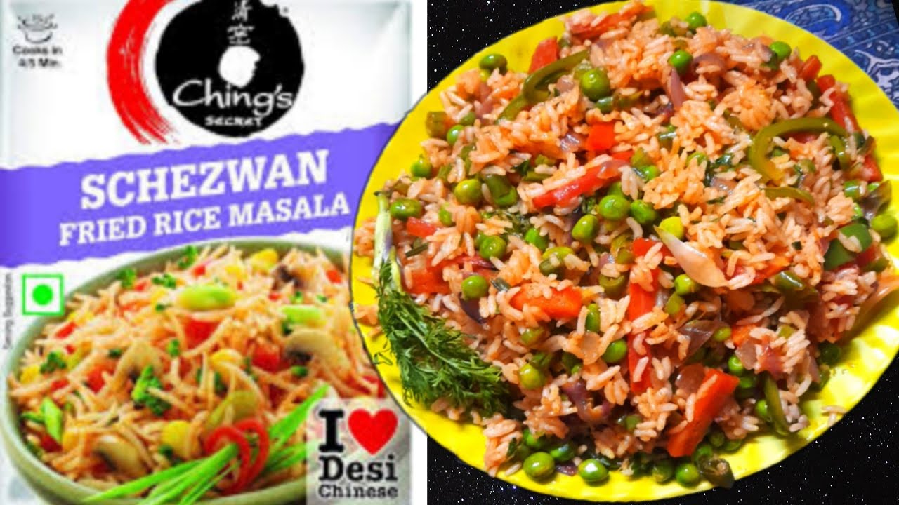 Schezwan Fried Rice Using Ching’s secret Schezwan fried rice masala ...