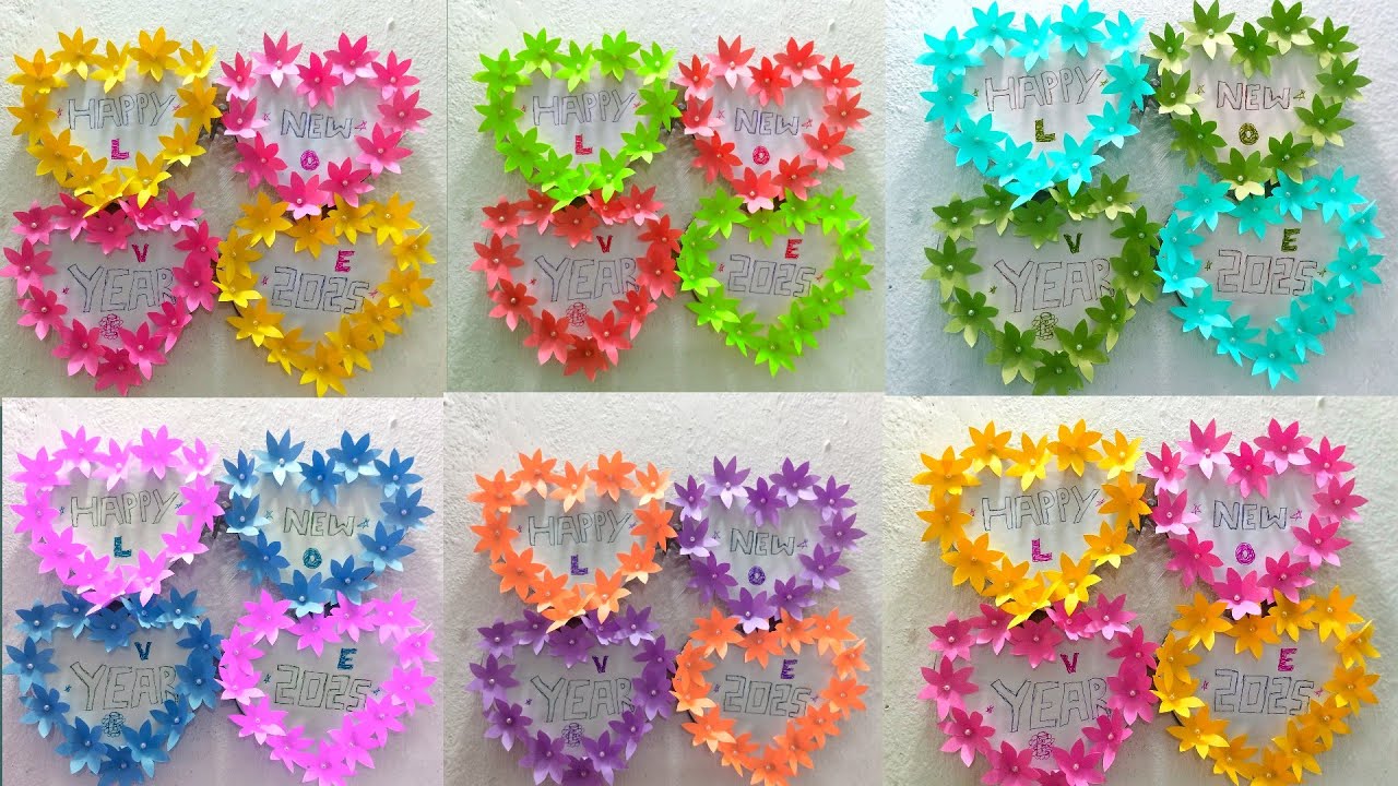 easy and beautiful Craft Idea For Wall Hapning || heart Design Pepar ...