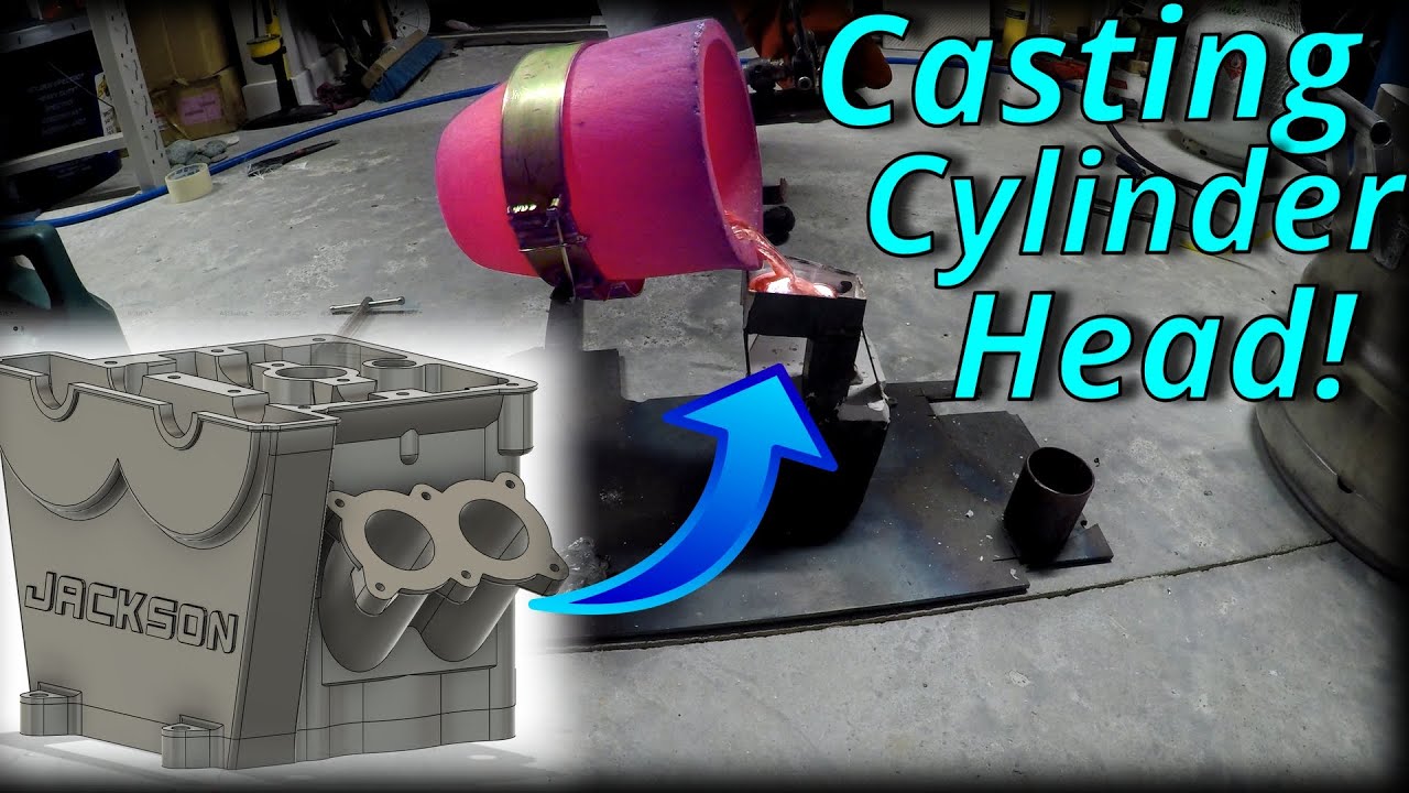 Cylinder head casting in the Garage - YouTube