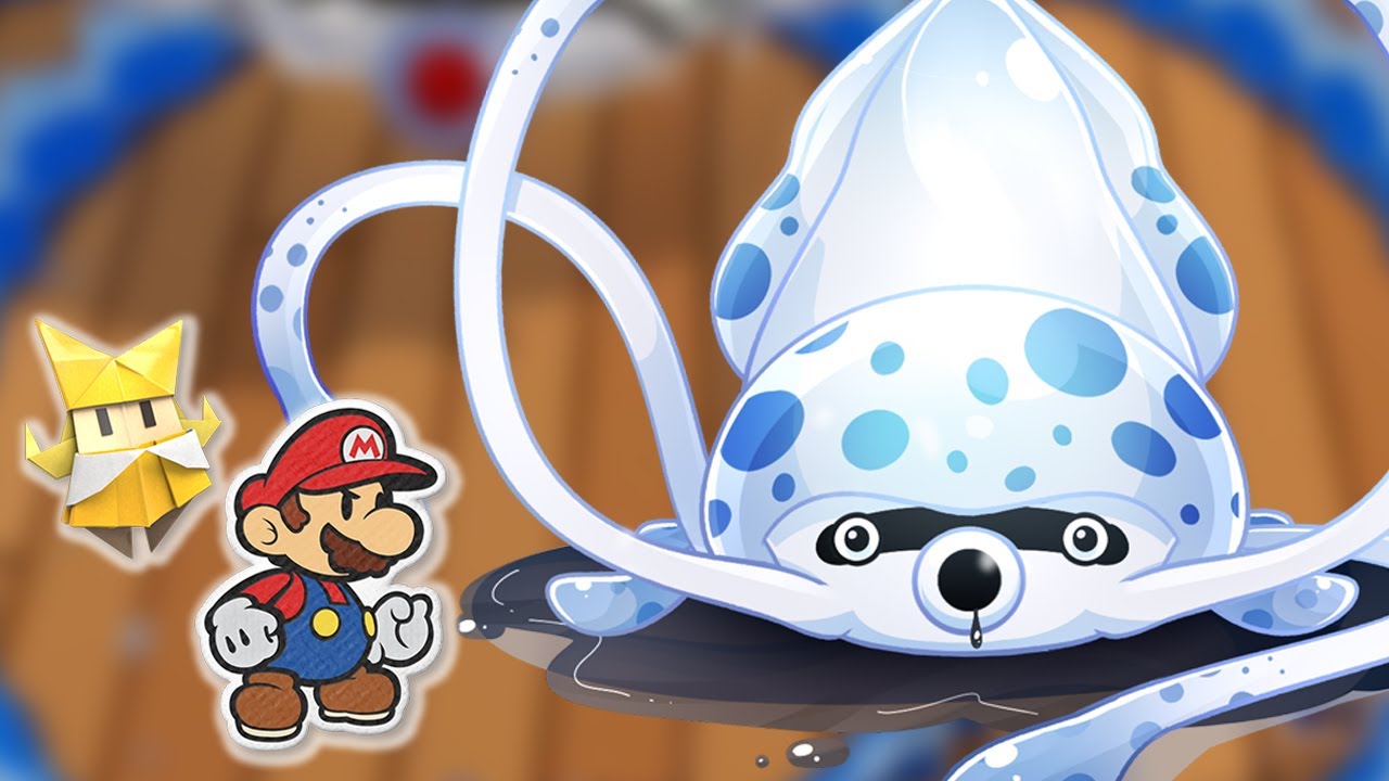 Jefe Acuatico Calamar Gigante Paper Mario The Origami King - YouTube