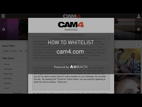 AdBack Tutorial: How to deactivate your adblocker on cam4.com?