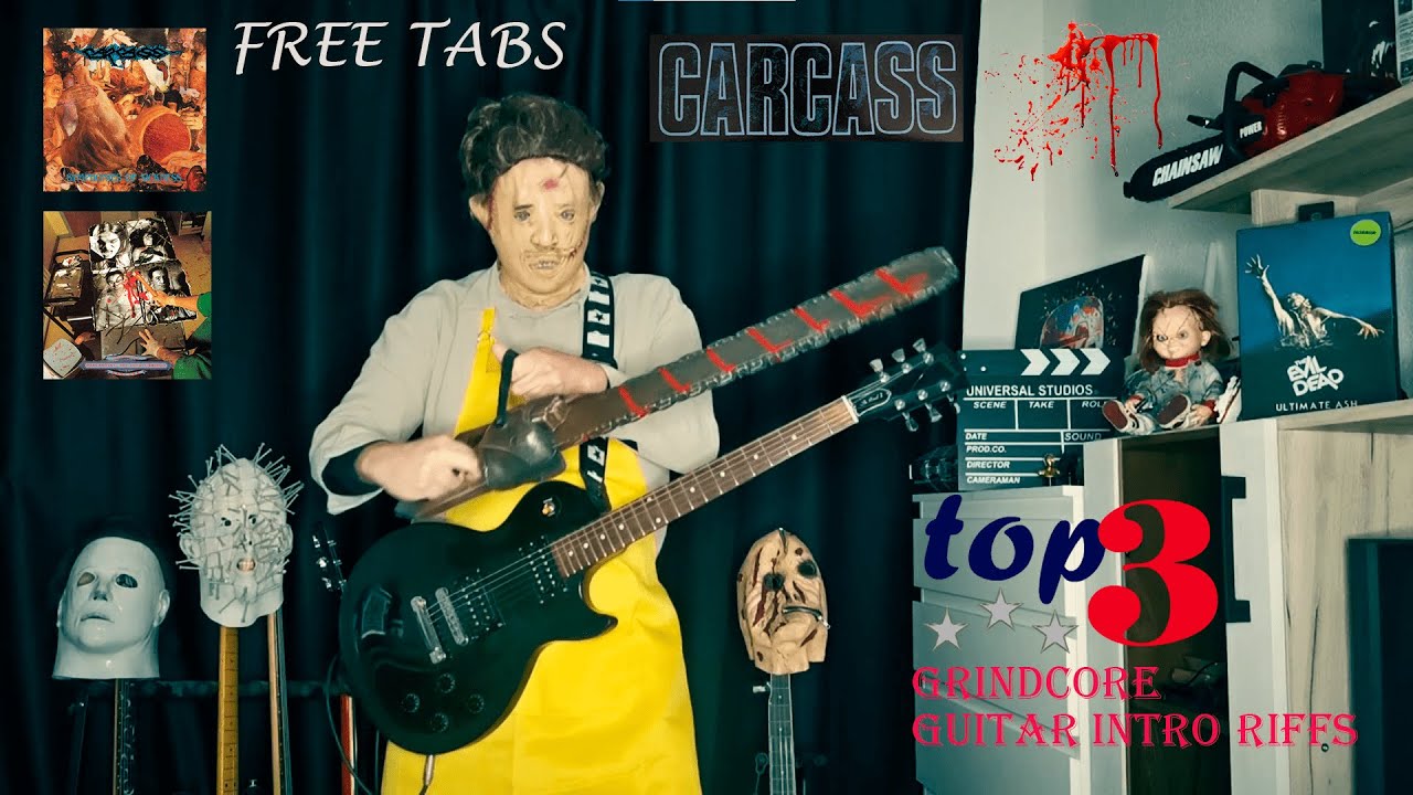 Top 3 Greatest Grindcore Guitar Intro Riffs by Carcass (Free Tabs ...