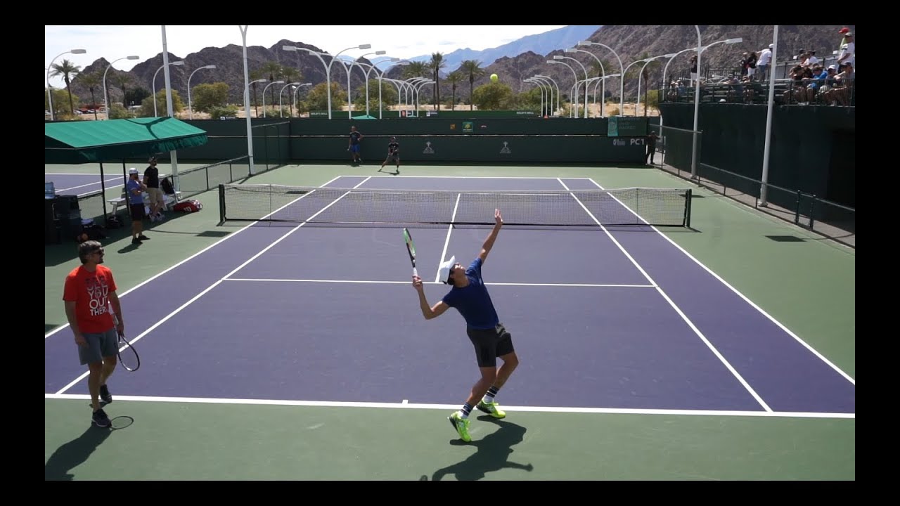 Milos Raonic Serve Practice Slow Motion - Indian Wells BNP Paribas Open ...