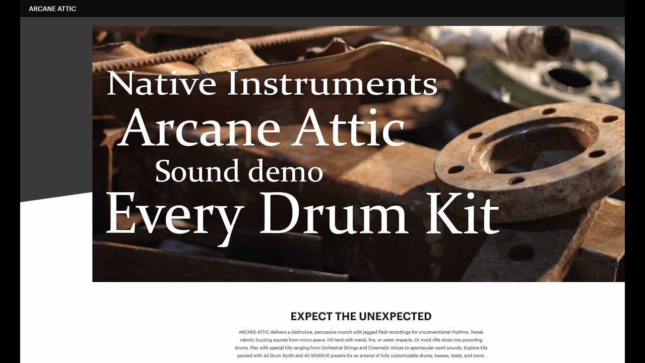 Maschine Expansion - Arcane Attic - Sound Demo (Every Drum Kit) - YouTube