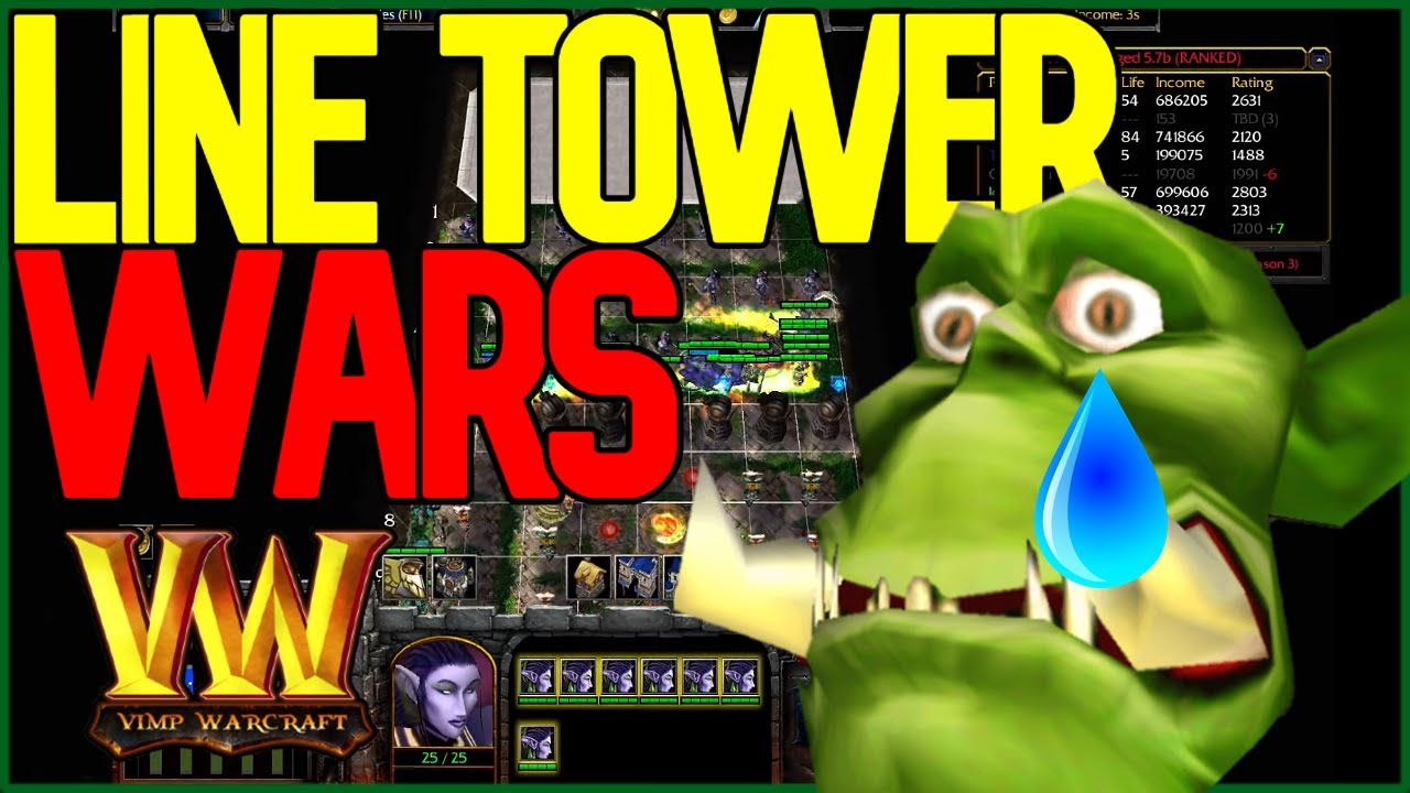 Line Tower Wars in Warcraft 3 | TOUGH COMPETITION (HIGH ELO GAME) - YouTube