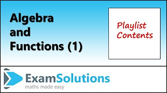 Algebra and Functions (1) - YouTube