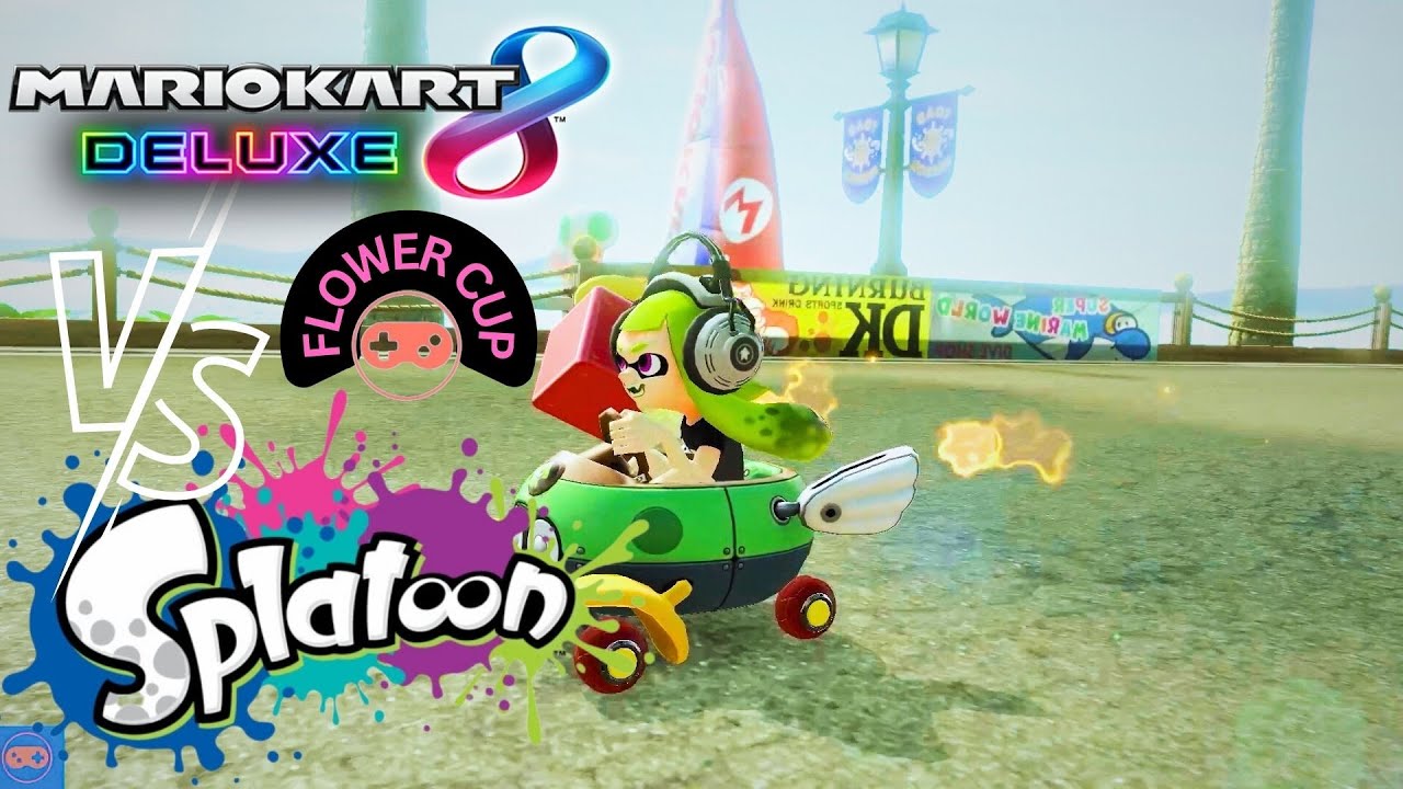 Splatoon Vs Mario Kart 8 Deluxe - Flower Cup (Inkling Girl Gameplay ...