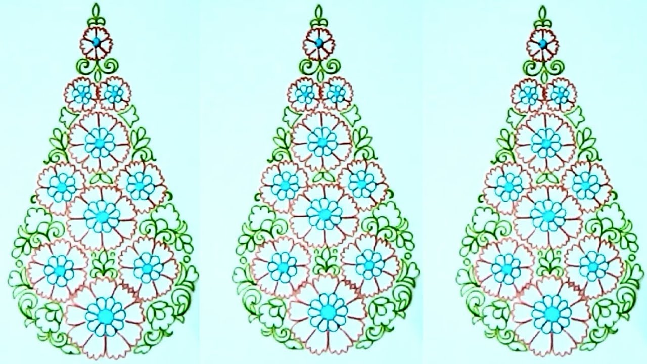 Hand embroidery butta designs | drawings patli designs | machine ...