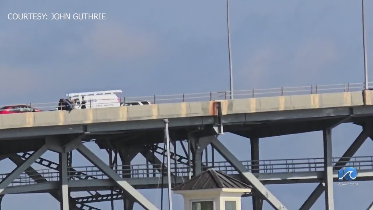 First responders rescue person on Coleman Bridge - YouTube