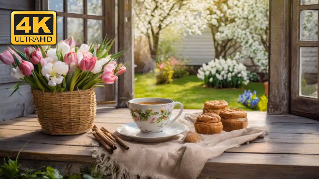 4K Peaceful Early Spring Morning with Soothing Piano Music - YouTube