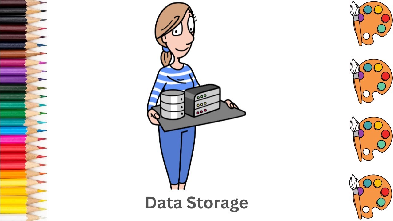 Data Storage - Sketch Art and Paint | Step by step tutorial | Pencil to ...