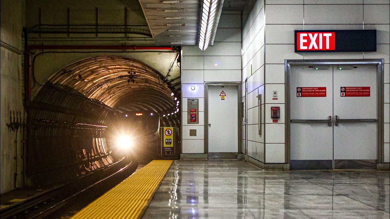 Line 1 northbound arriving at highway 407 bus/subway terminal March 5 ...