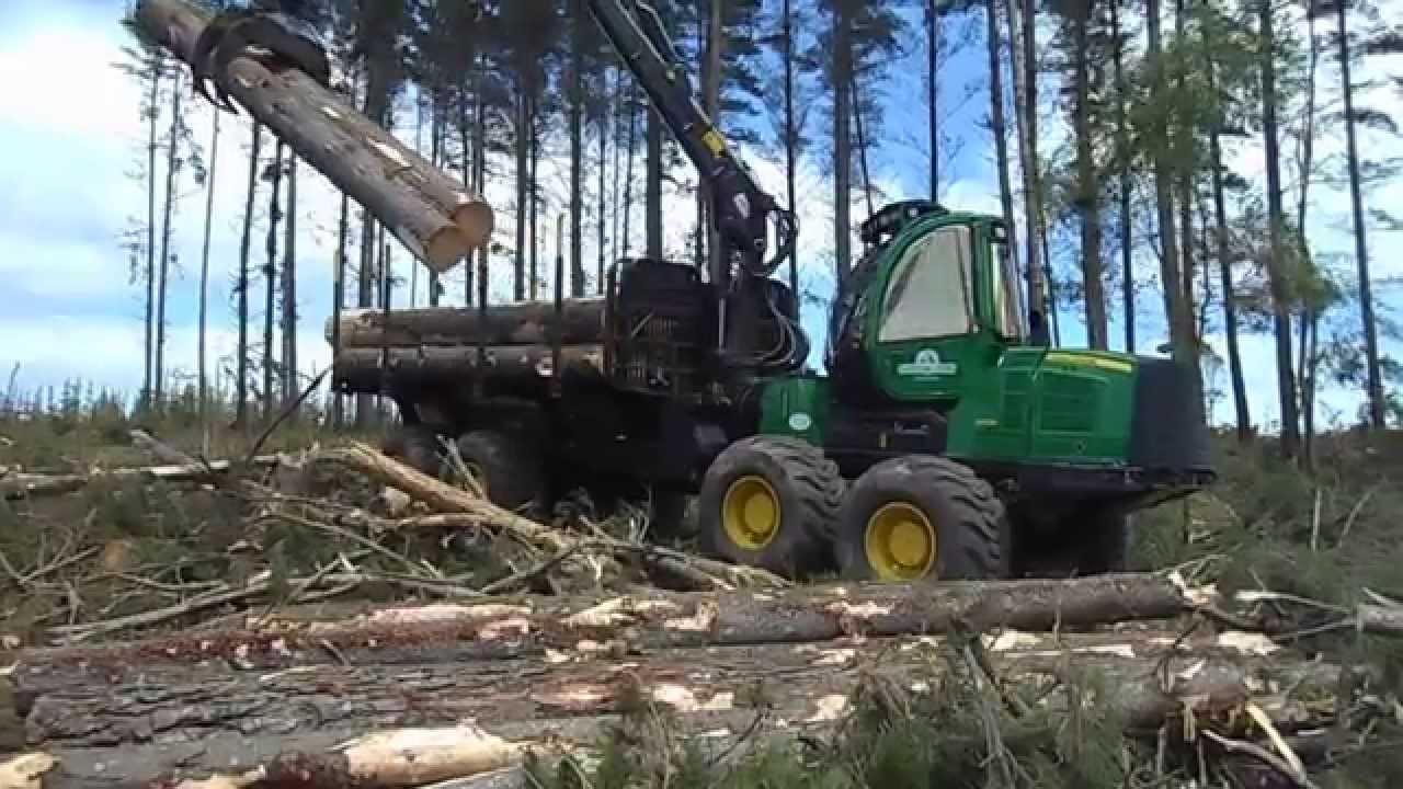 Plantation logging forwarder demo 1 - YouTube