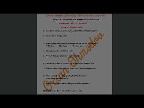1 iyul 2021-ci il DİM Buraxılış İmtahanı Sualları