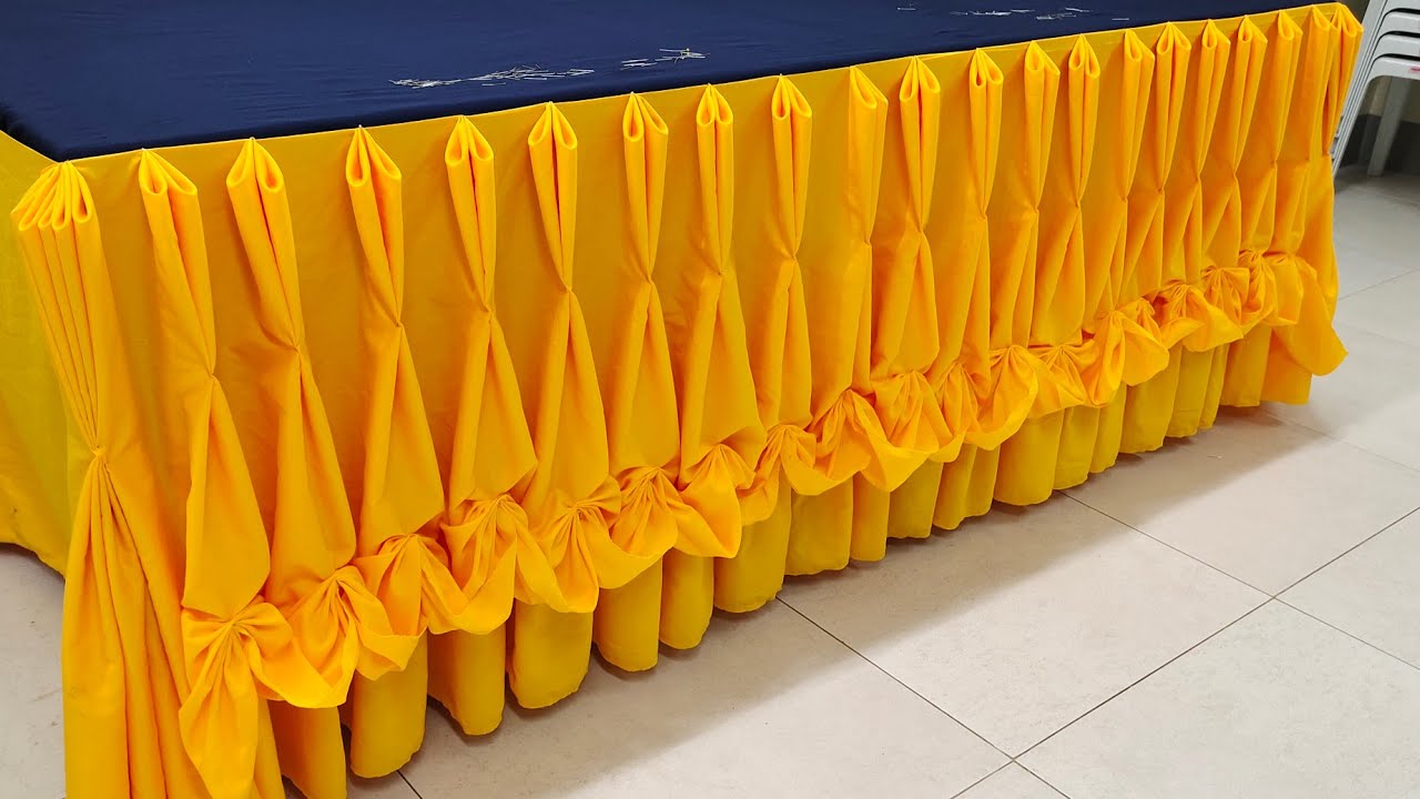 PINCH PLEATS WITH BUTTERFLY DESIGN TABLE SKIRTING TUTORIAL - YouTube