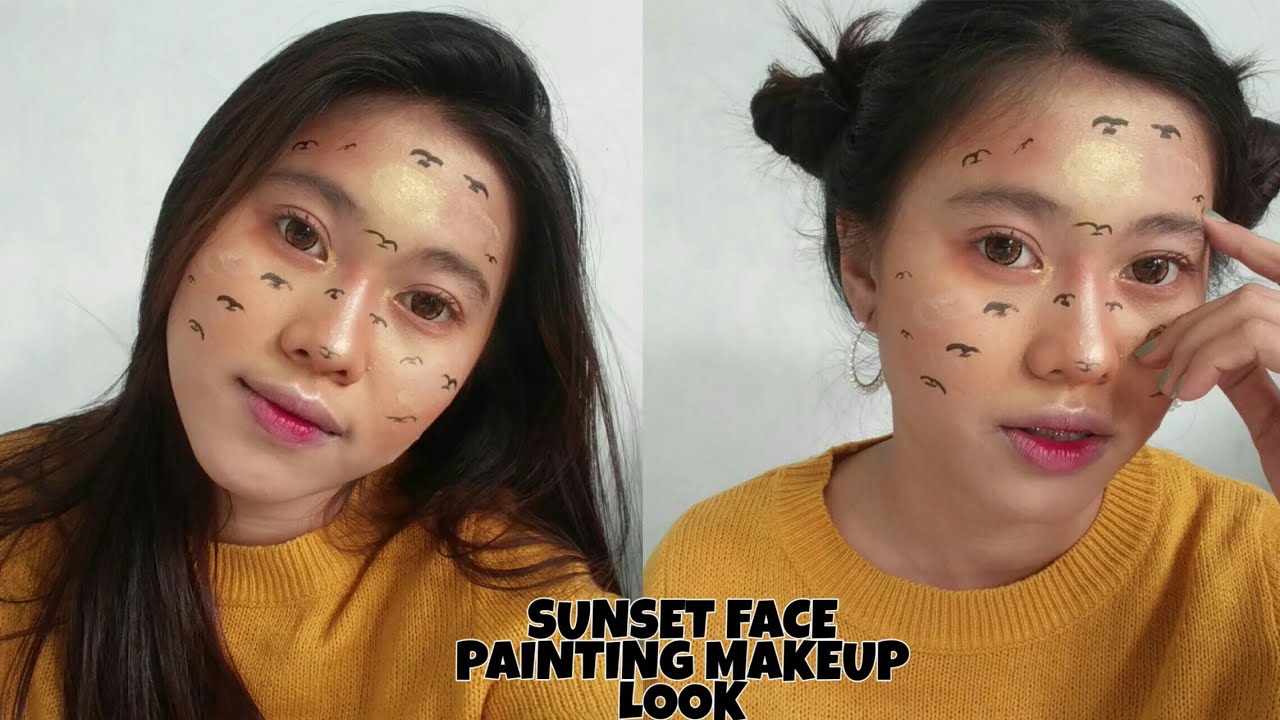 SUNSET FACE PAINTING MAKEUP LOOK | Meimarbun - YouTube