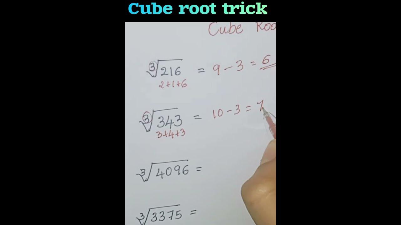 Cube root trick #maths #education #howtosolvemathspuzzles - YouTube
