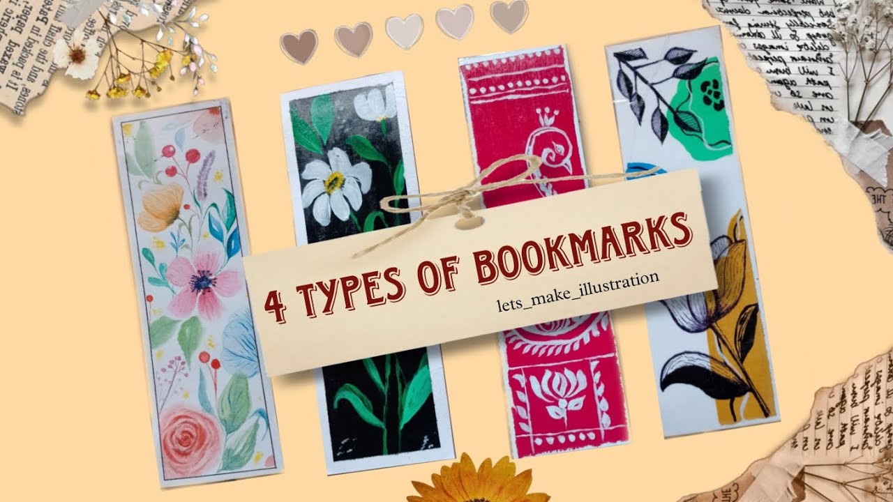 Easy 4 types of bookmarks। How to make bookmark। Easy art to do when ...