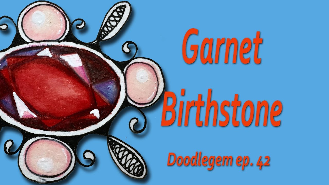 How to Draw January Birthstone Garnet Doodlegem with Pearls Tutorial ep ...