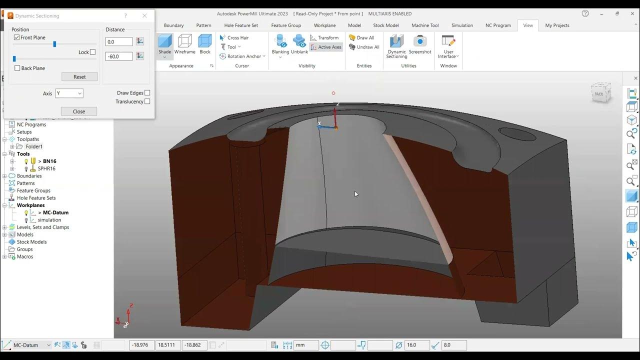 Autodesk Powermill 5 Axis From Point Tool Axis Definition Youtube