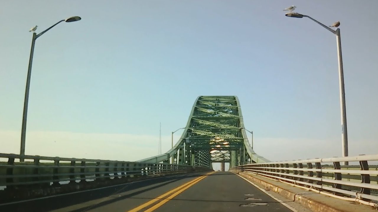 Driving Over The Fire Island Inlet Bridge, Long Island, NY - Highway ...