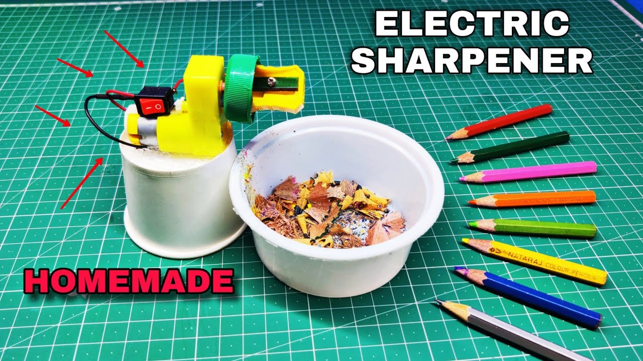 How to make pencil sharpener machine without motor | school projects ...
