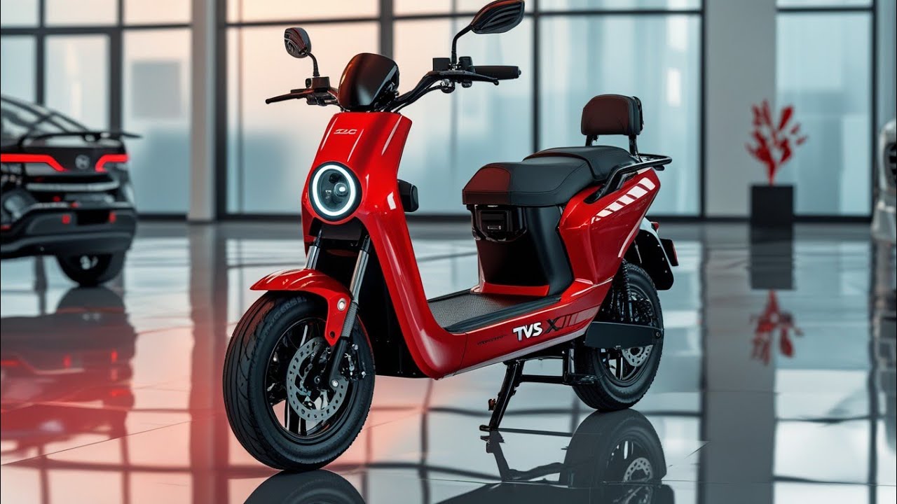 2026 TVS XL Electric Moped | Glossy Red Premium Design | New Electric ...