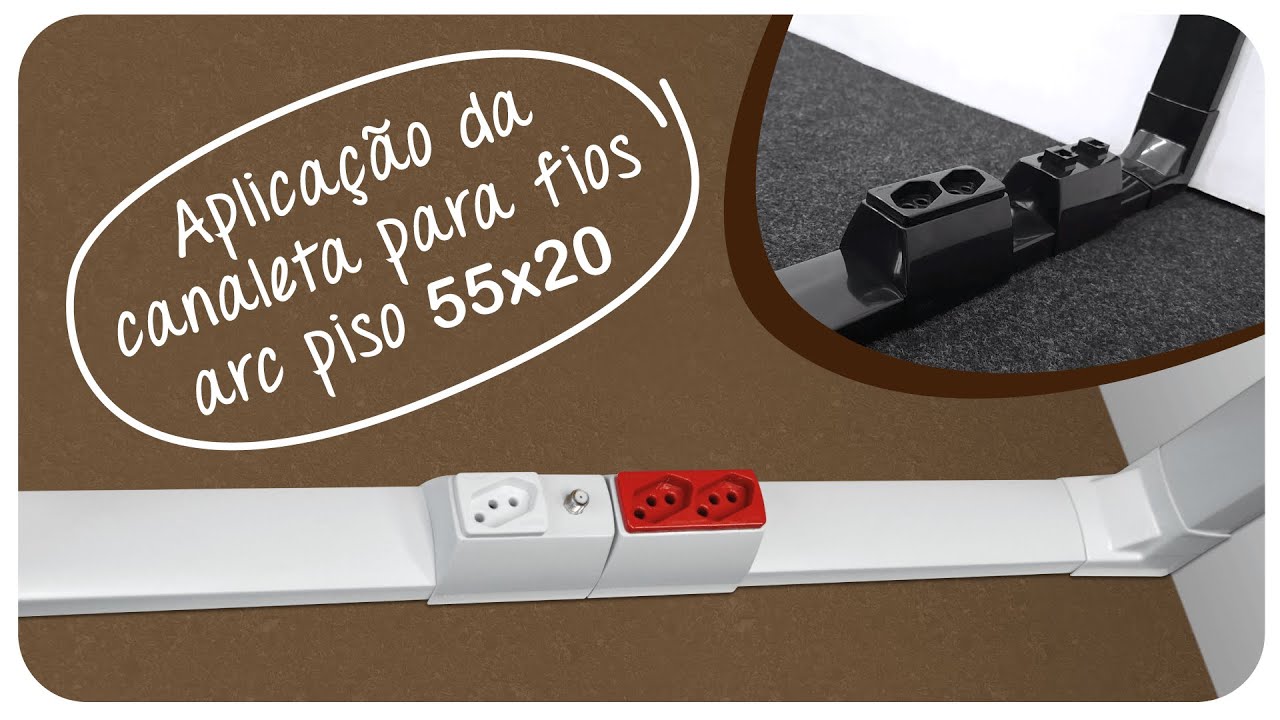 Aplicações de canaleta para fios ARC Piso 55x20 Parcus - YouTube