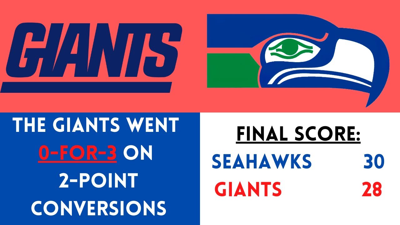 The WORST 2-Point Conversions in NFL HISTORY | Giants @ Seahawks (1995 ...