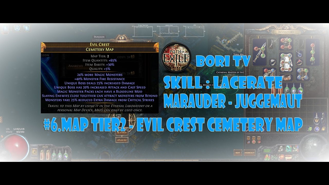 패스오브엑자일 Path of Exile (POE) : #6 Map Tier 2 - Evil Crest Cemetery Map ...