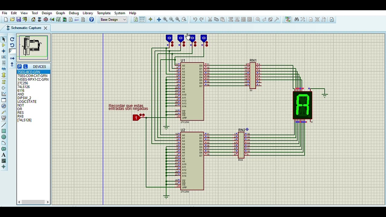 nombre en 14 segmentos con ROM Proteus 8 Professional - YouTube