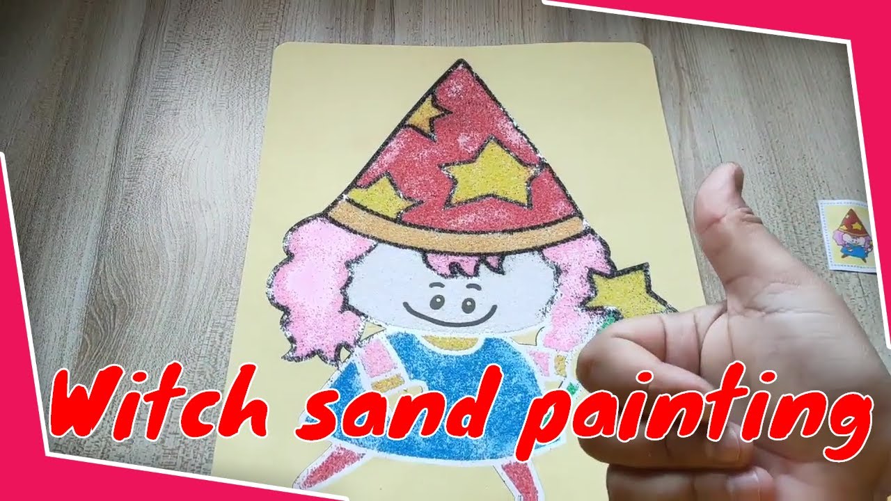 Easy sand painting ! 🧙🧙 A witch sand painting 😍😍 - YouTube