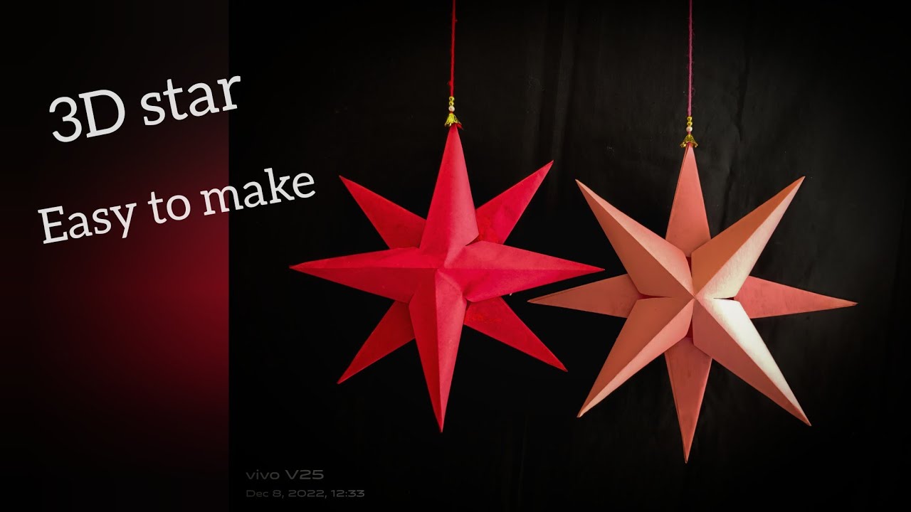How To Make 3D Star for your Home Decoration| Paper Craft | paper 3D ...