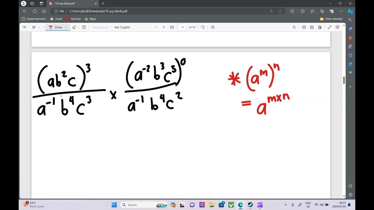Simplifying expressions with exponents using laws of exponents (Indices) Grade 10 Maths - YouTube
