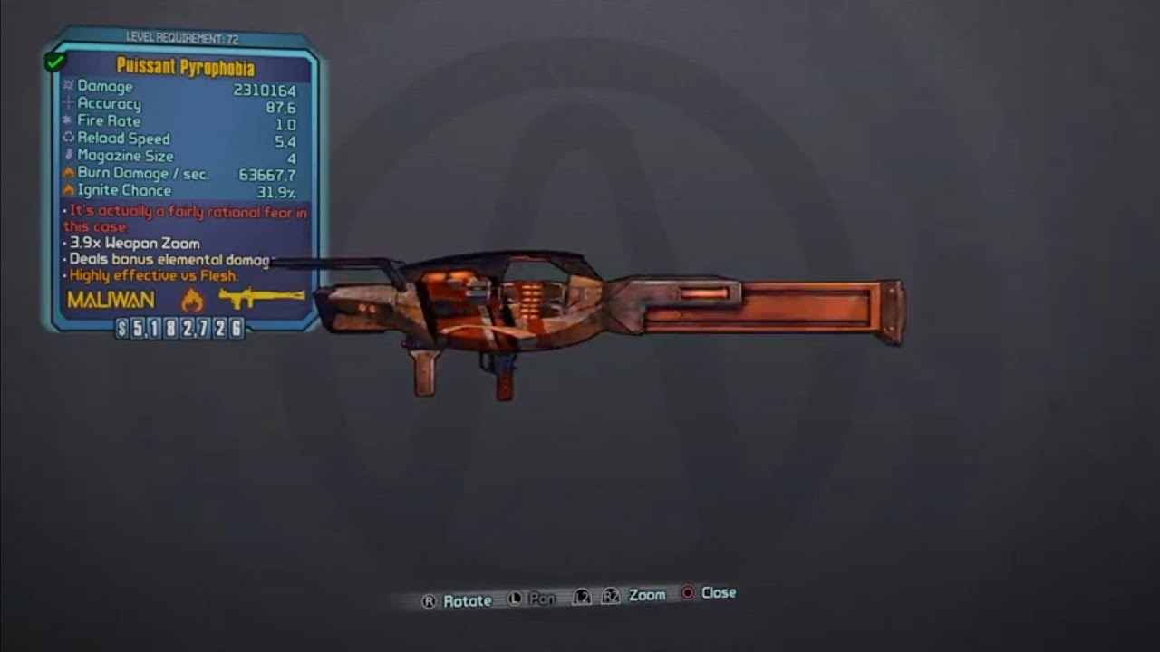 Borderlands 2, Legendary Loot Guide: Pyrophobia Rocket Launcher - YouTube