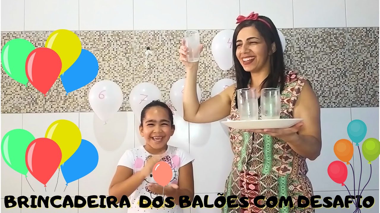 Brincadeira de estourar balões com desafios! - YouTube