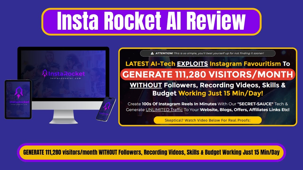Generate 111,280 VisitorsMonth With Zero Followers & 15 MinDay! Insta Rocket AI Review 🚀 - YouTube