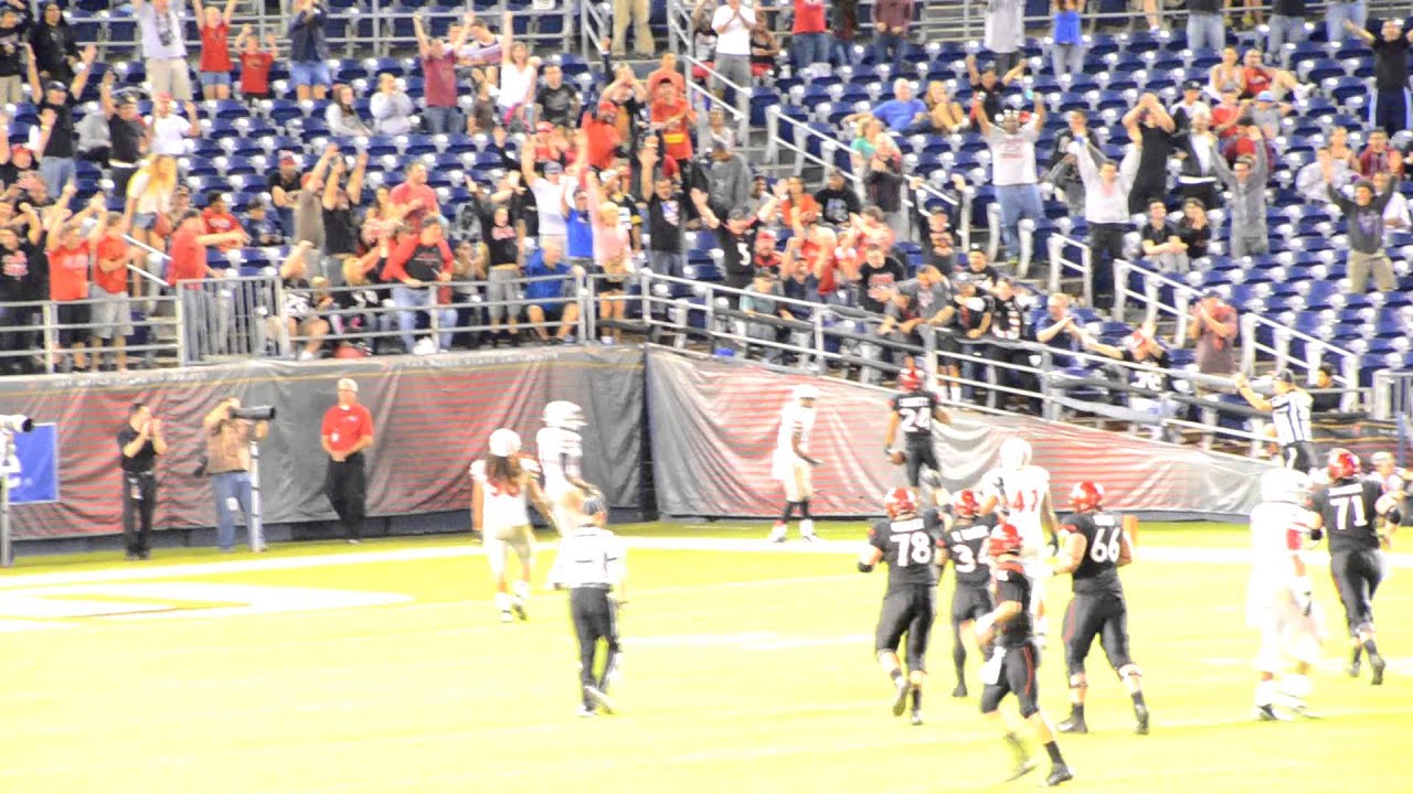 SDSU football: Adam Dingwell TD pass to Colin Lockett vs UNLV - YouTube