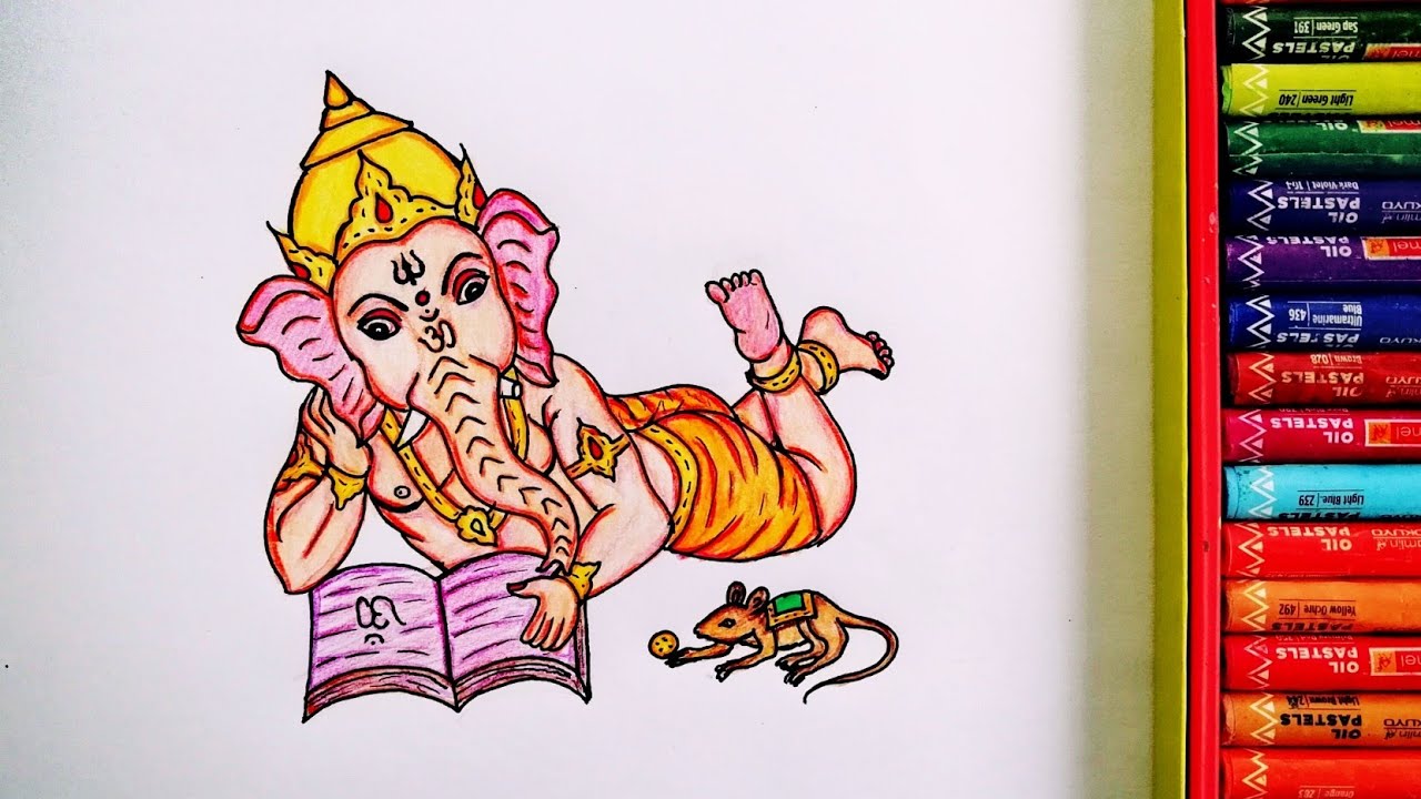 Time-lapse Painting Of Baal Ganesha | Baal Ganesha Drawing | By Drawing ...