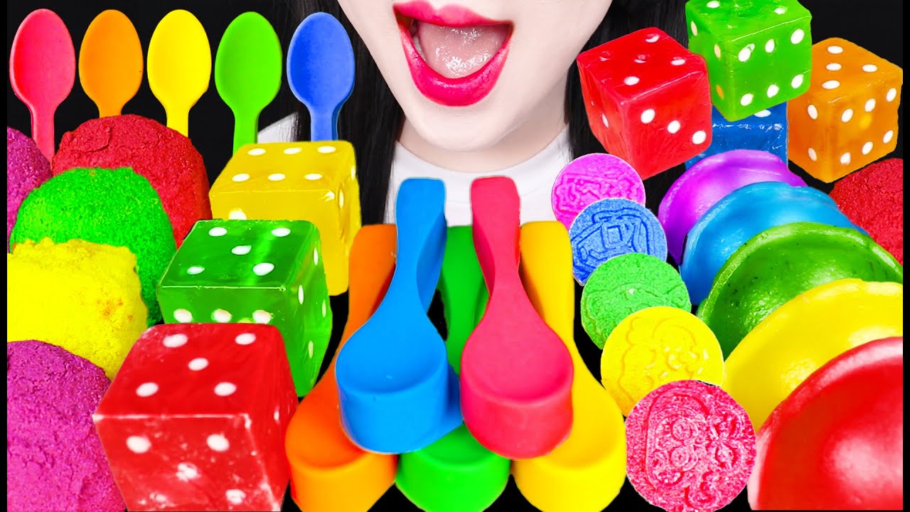 Asmr Rainbow Desserts Edible Stamp 도장 사탕 먹방 Mukbang Youtube