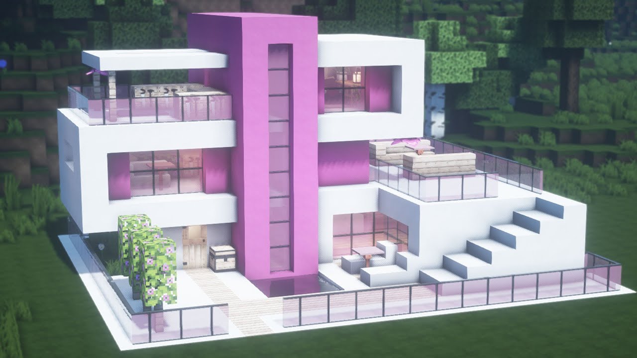 Minecraft Tutorial :: 🏠 Realistic Modern House 🌷 - YouTube
