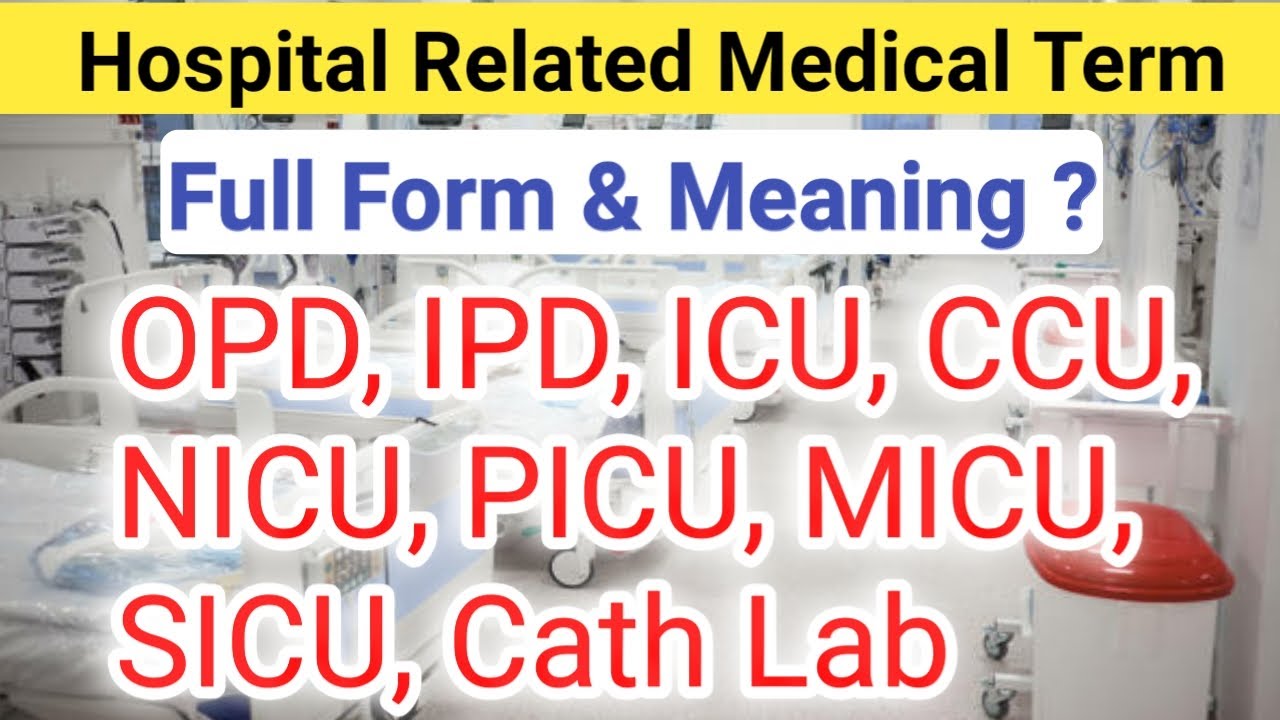 Hospital Related Full Form | OPD, IPD, ICU, CCU, NICU, PICU, SICU, MICU ...