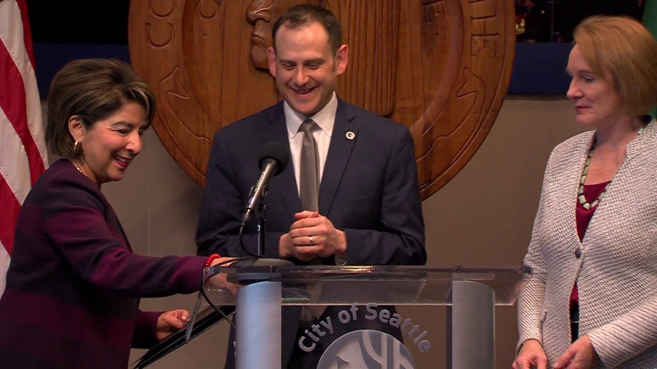 Seattle Mayor Holds Swearing-In for New SDOT Director Sam Zimbabwe ...
