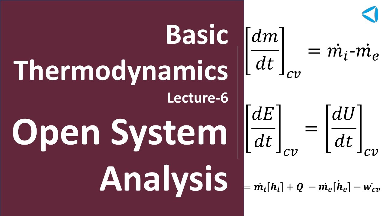 Basic Thermodynamics-Lecture-6_Open System Analysis - YouTube