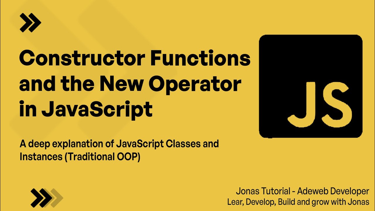 Constructor Function and The New Operator in JavaScript | Jonas Guide ... Constructor Function and The New Operator in JavaScript | Jonas Guide ...