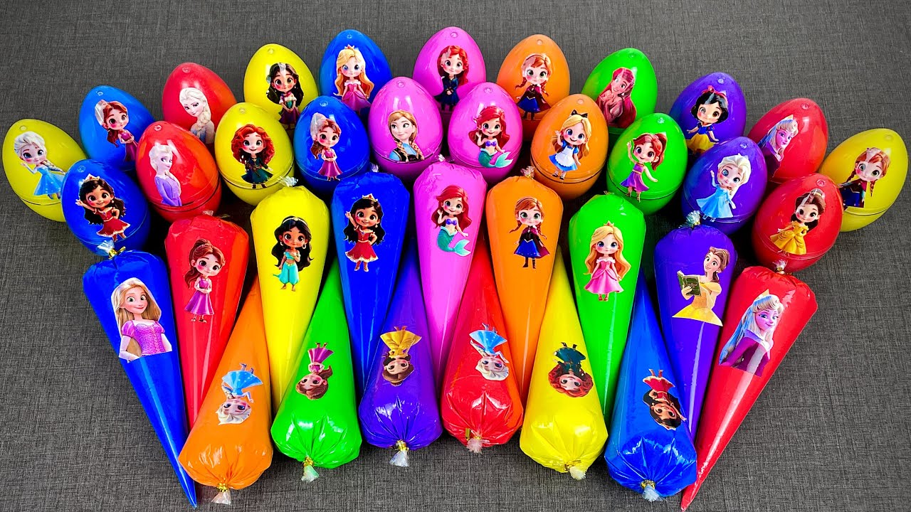 Disney Princesses Surprise Eggs with Slime & Clay | Satisfying ASMR ...